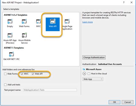 how to host web api and mvc application on same address stack