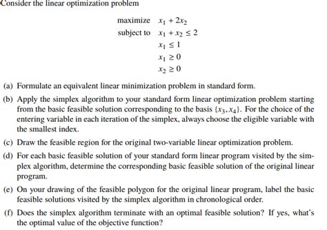 Solved Consider The Linear Optimization Problem Maximize X1