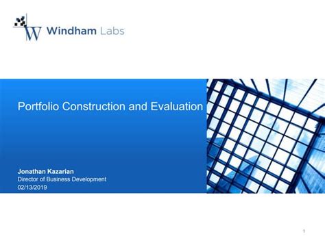 Portfolio Construction And Evaluation Ppt