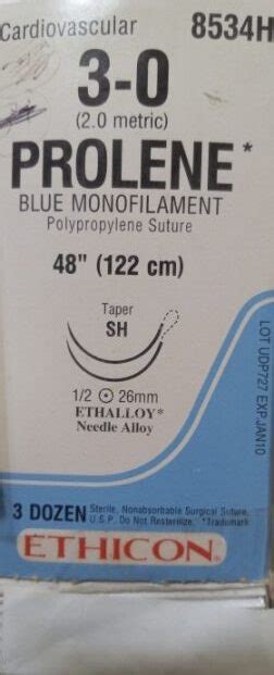 Ethicon 8534h Prolene Sutures 3 0 Box Of 31 Pieces