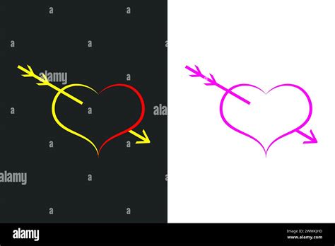 Heart Pierced By An Arrow Icon Vector Stock Vector Image And Art Alamy