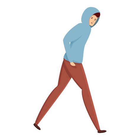Sad Cartoon Man Walking