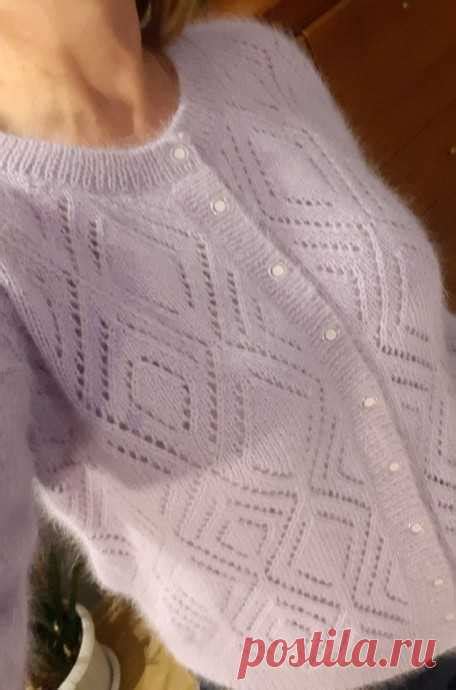 Схема узора спицами Ажурные ромбы Всякая всячина Постила