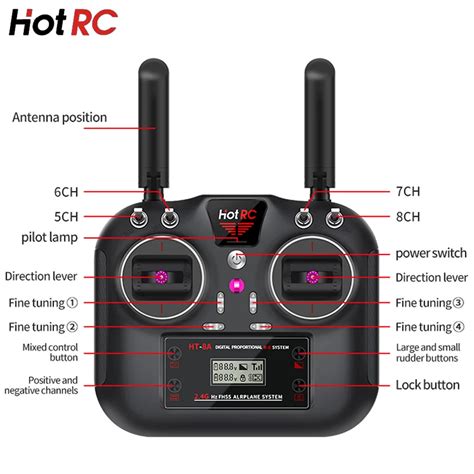 Hotrc Hot RC HT 8A HT8A 4 5 9V 2 4Ghz 8CH PWM FHSS Transmitter Remote