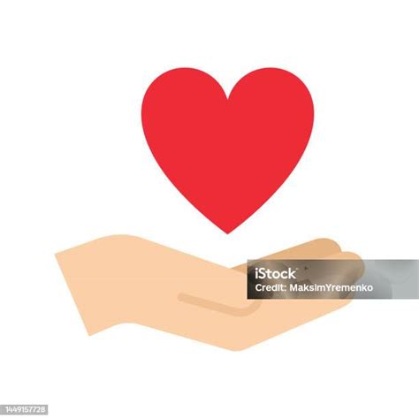 마음을 잡고있는 손 사랑 아이콘입니다 사람들에게 사랑을 주고 자선 및 기부를 나누십시오 Charity Benefit에 대한 스톡