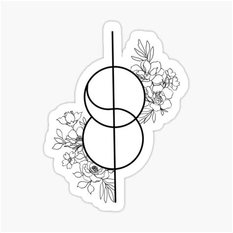 Reality Shifting Symbol Floral Sticker For Sale By Emor1240 Redbubble
