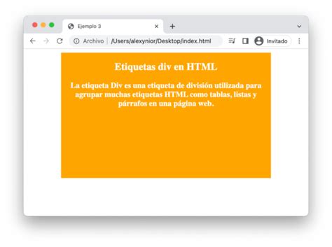 Etiqueta DIV HTML Desde Cero