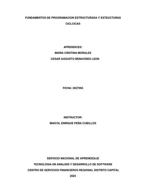 Ga3 220501093 Aa2 Ev01 Fundamentos De Programación Estructurada Y Estructuras Cíclicas Pdf