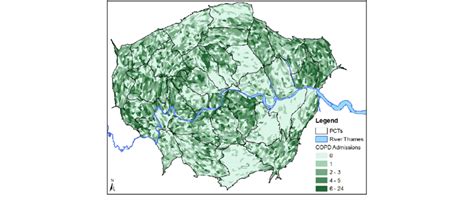 Choropleth Cartogram Of Total Copd Emergency Admissions From 2010 11 At