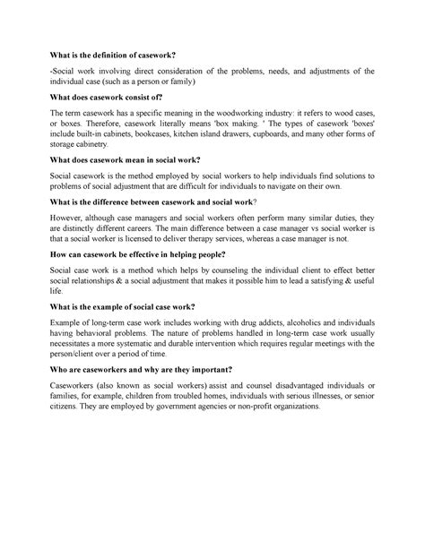 What Is The Definition Of Casework What Is The Definition Of Casework