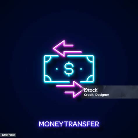 Uang Transfer Gaya Neon Elemen Desain Ilustrasi Stok Unduh Gambar