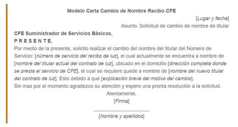 Cambio De Nombre Recibo De Cfe Image To U
