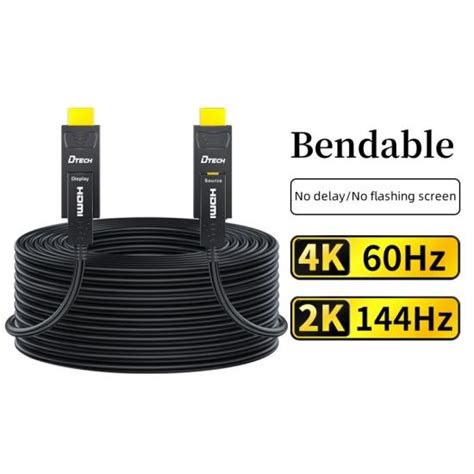 High Resolution Dtech Aoc Hdmi Fiber Cable 48mm Hdmi Compliant A To D