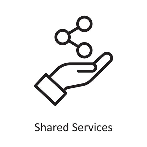 Shared Services Vector Outline Icon Design Illustration Cloud