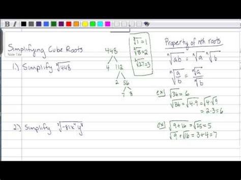 Simplifying Cube Roots YouTube