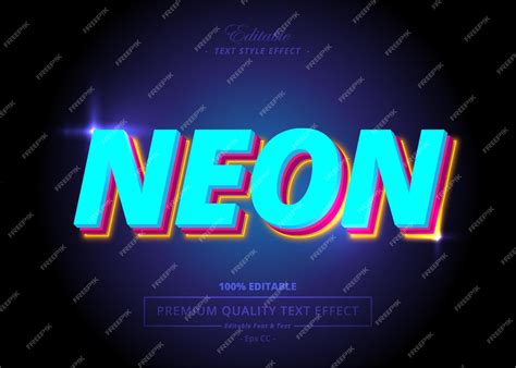 Premium Vector | Neon vector text style effect