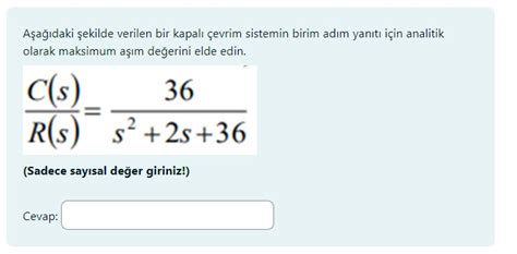 Solved Analytically Obtain The Maximum Overshoot Value For