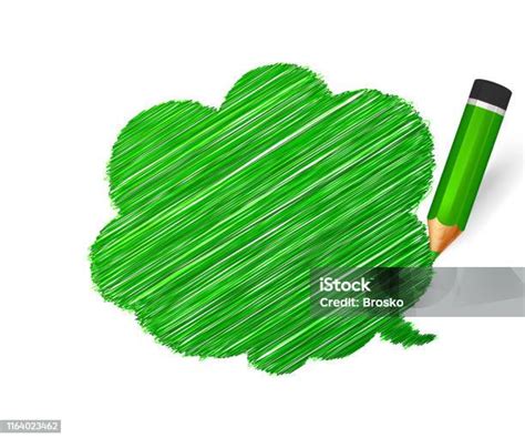 Pensil Dan Gelembung Ucapan Yang Digambar Tangan Di Latar Belakang