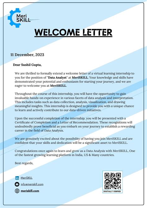 Sushil Gupta On Linkedin Internship Newbeginnings Keeplearning Dataanalyst Meriskill…