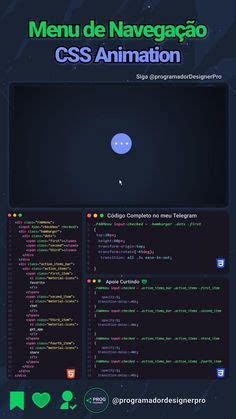 menu de navegação frontend html css web dev frontend programação