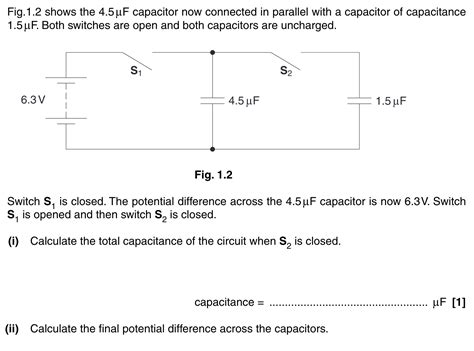 Homework And Exercises Capacitors In Parallel Final Potential Difference