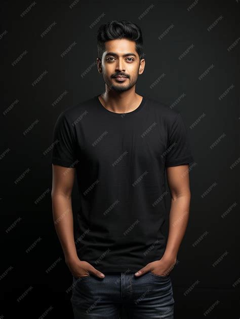 Premium Ai Image A Man Wearing A Black Shirt That Says He Is