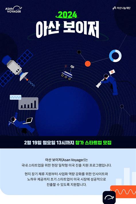 아산나눔재단 스타트업 글로벌 진출 지원사업 ‘아산 보이저 2기 모집 ~219 13시 사회적경제 정보 원주시사회적경제지원센터