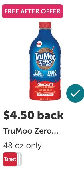 San Diego Saver Free Trumoo Zero Chocolate Milk 48oz Multi Store Ibotta