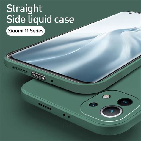Funda de silicona líquida cuadrada Original para Xiaomi Mi 11 11 T 11X Pro Ultra Lite NE 5G