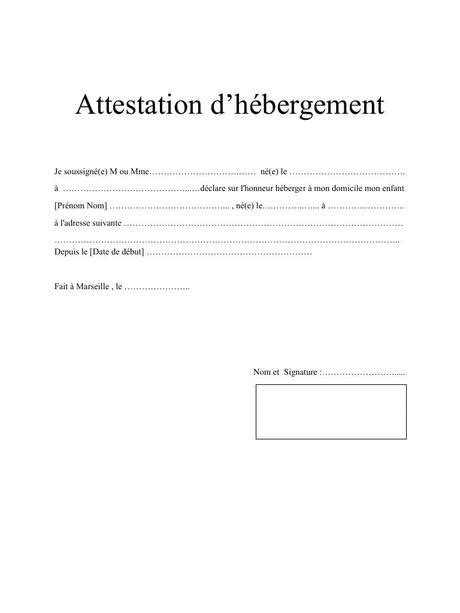 attestation d hébergement pdf prefecture
