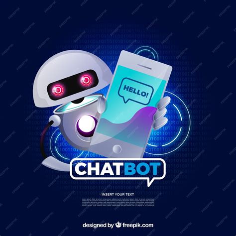 현실적인 스타일의 챗봇 개념 배경 무료 벡터