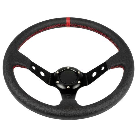 Sport Lenkrad 350mm Naht Rot 95mm tief geschüsselt Motorsport