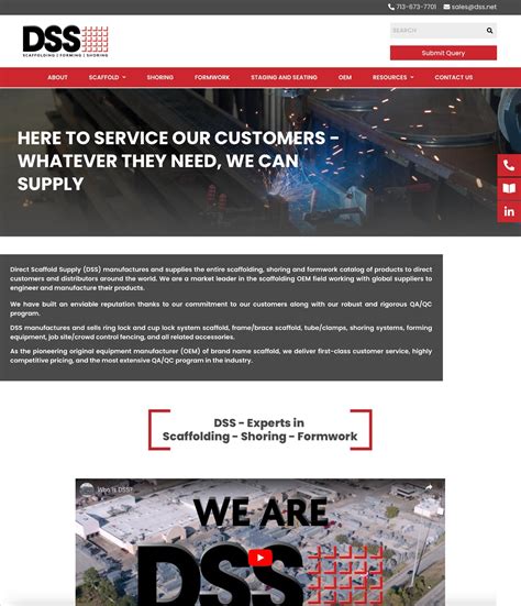 New Website Goes Live For Dss Dss Commercial And Industrial Scaffold