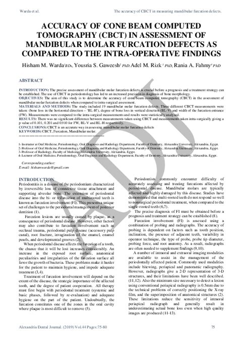 Pdf Accuracy Of Cone Beam Computed Tomography Cbct In Assessment Of