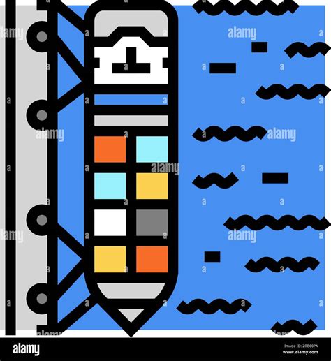 Ship Mooring Marine Color Icon Vector Illustration Stock Vector Image