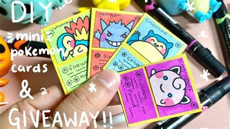 Diy Mini Pokémon Cards And ⭐️ Giveaway ⭐️ Pokemon Diy Diy Pokemon