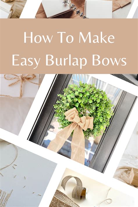 How To Make A Burlap Bow Artofit