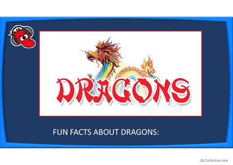 Fun Facts About Dragons General Read English Esl Powerpoints