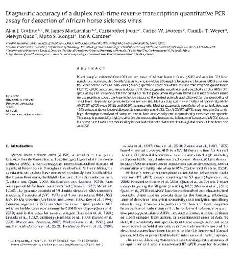 Pdf Diagnostic Accuracy Of A Duplex Real Time Reverse Transcription