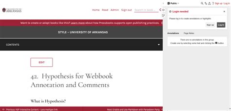 Hypothesis For Webbook Annotation And Comments University Of Arkansas