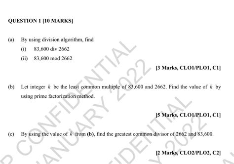question 1 10 marks a by using division algorithm find i 83600 div