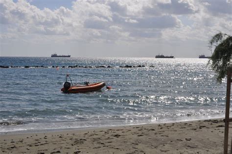 The Beautiful Limassol Beach In Cyprus Stock Image Image Of Birds Buildings 119462517
