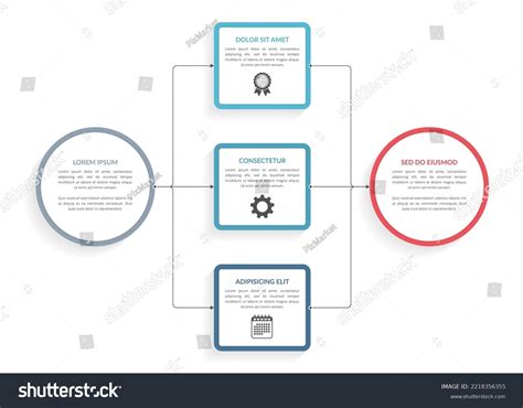 Flowchart Infographic Template Nodes Arrows Process Stock Vector