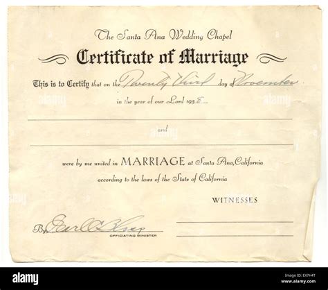 County Of Orange License And Certificate Of Marriage