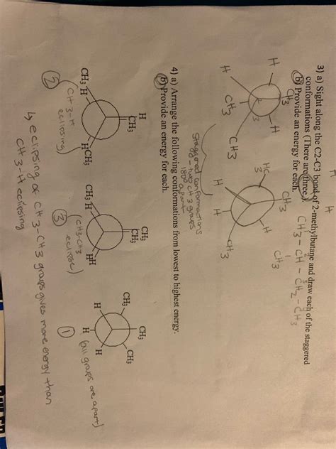 Solved A Sight Along The C C Bond Of Methylbutane Chegg