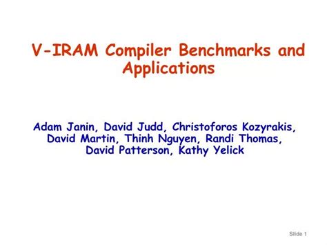 ppt v iram compiler benchmarks and applications powerpoint