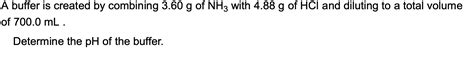 solved a buffer is created by combining 3 60 g of nh3 with