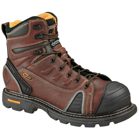 Mens Thorogood® 6 Lace To Toe Composite Toe Work Boots Brown