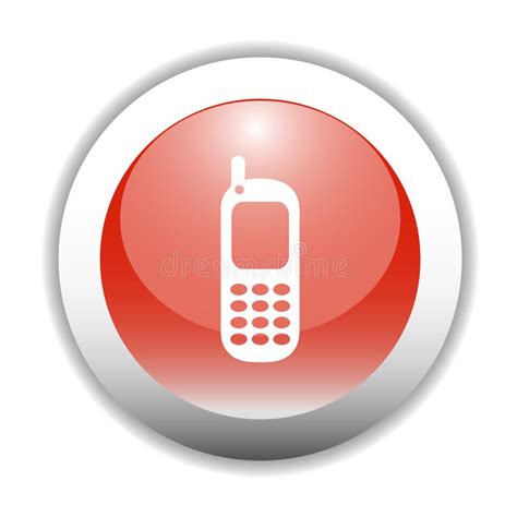 Het Glanzende Mobiele Pictogram Van Het Teken Van De Telefoon Vector