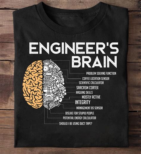 Engineer Engineers Brain Funny Engineering Engineer T Shirt Funny